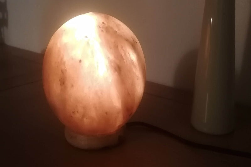 Grey Salt Sphere Lamp Each one handmade | Looks stunning